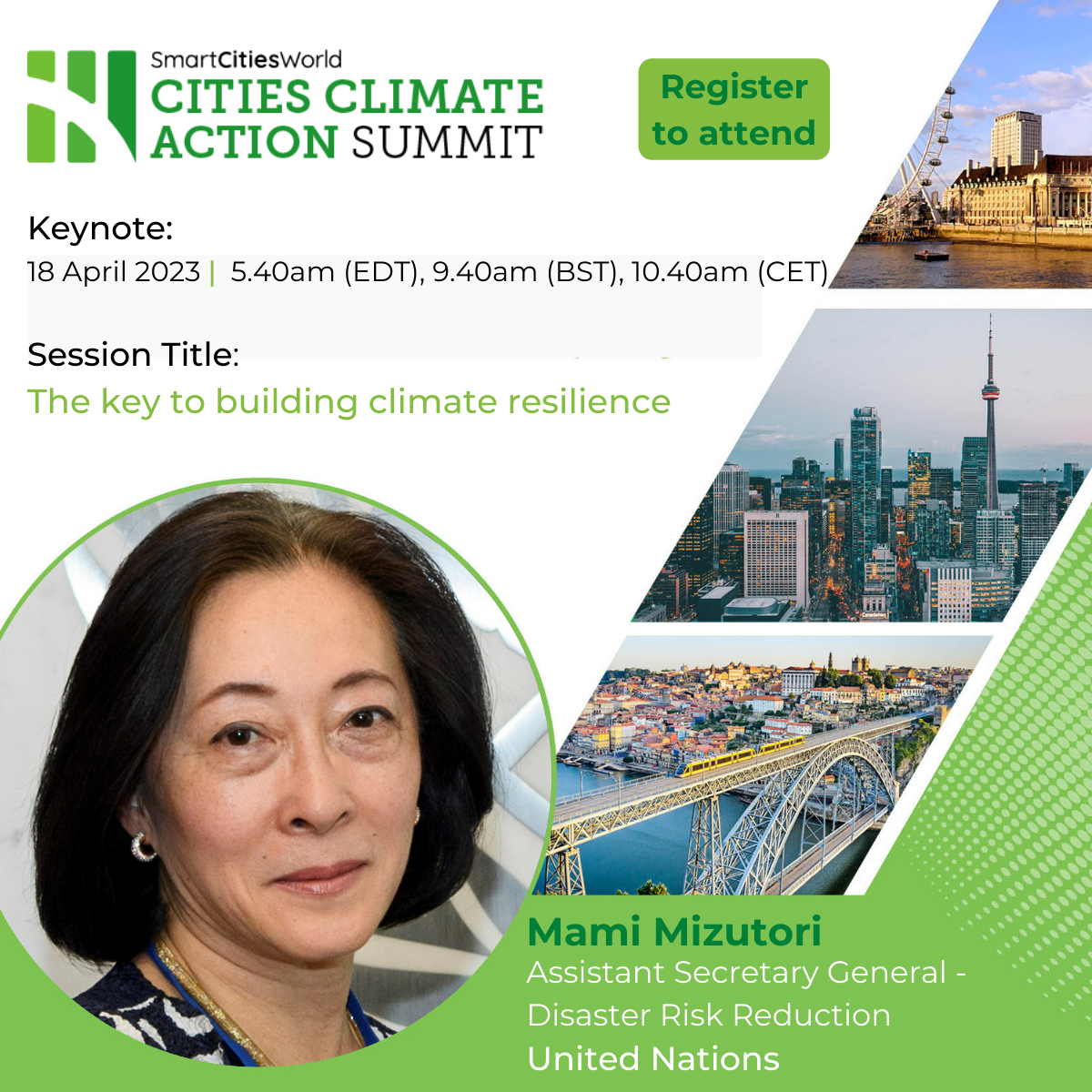 Smart Cities World - CCAS2023-Agenda - Keynote: The key to building climate resilience